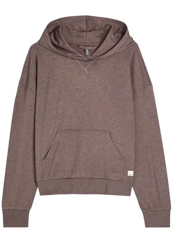 Vuori Halo Modern Hooded Slubbed Jersey Sweatshirt - Taupe