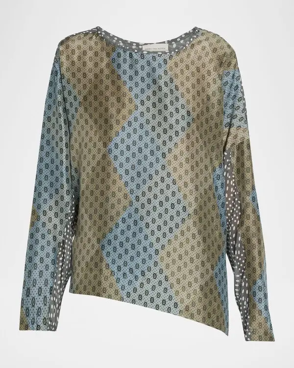 Dries Van Noten Caias Printed Silk Blouse