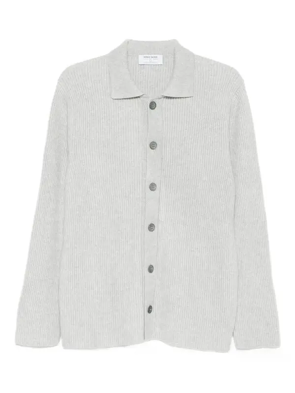GRAN SASSO Ribbed Button-up Cardigan