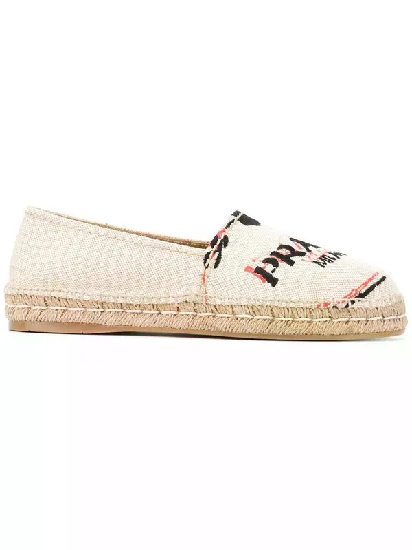 Prada Logo Print Espadrilles