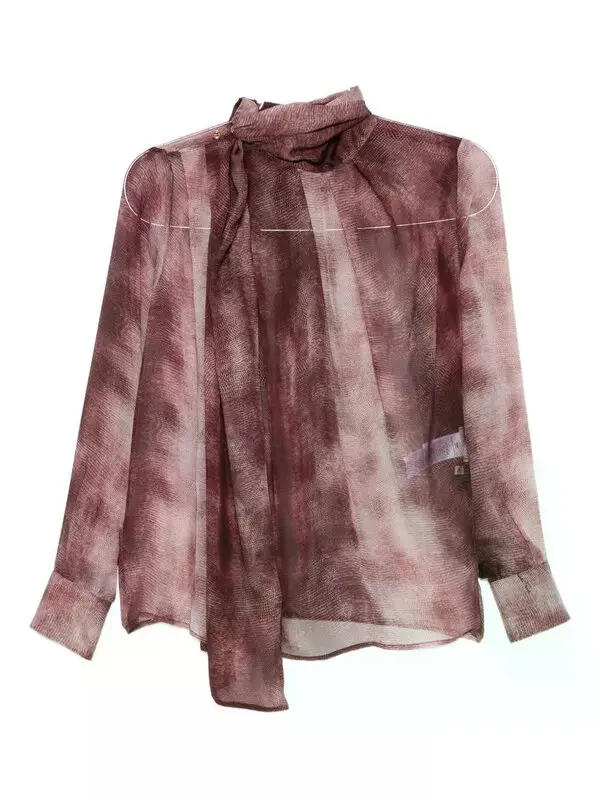 Elisabetta Franchi Silk Blouse With Tie Detail