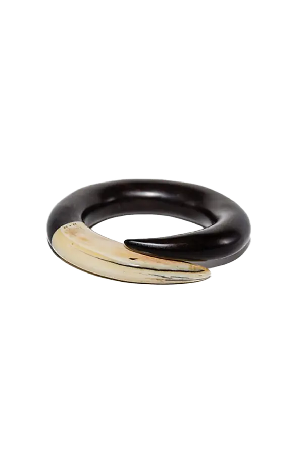 NORTON AND HODGES Hand-carved Ebony And Boar Tusk Bracelet