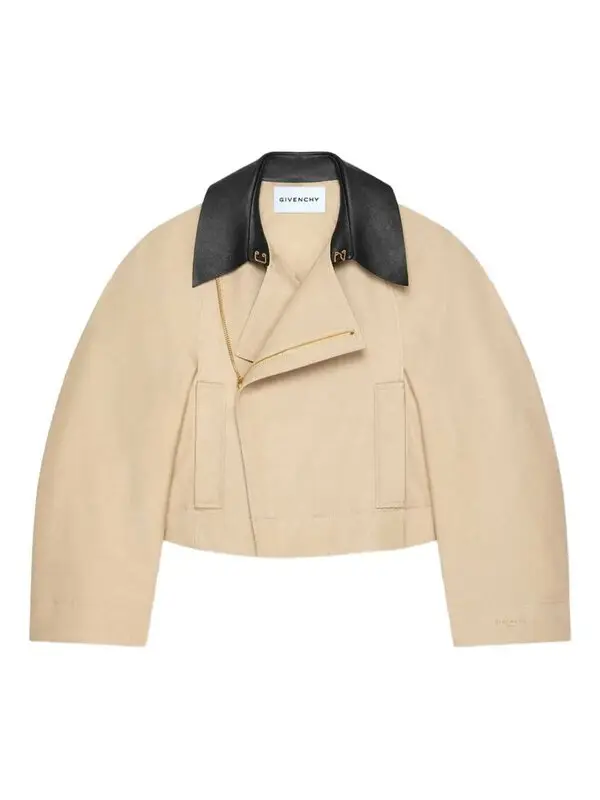 Givenchy Cropped Cotton And Wool Caban - Beige