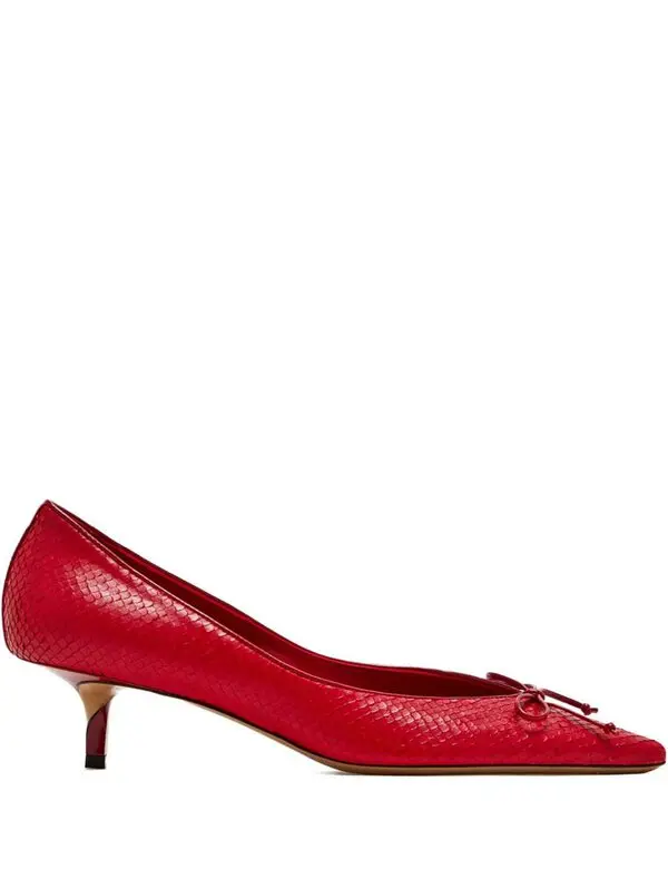 Jacquemus Snakeskin Kitten Heel Pumps