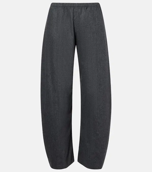 Khaite Clover Mid-rise Wool Barrel-leg Pants