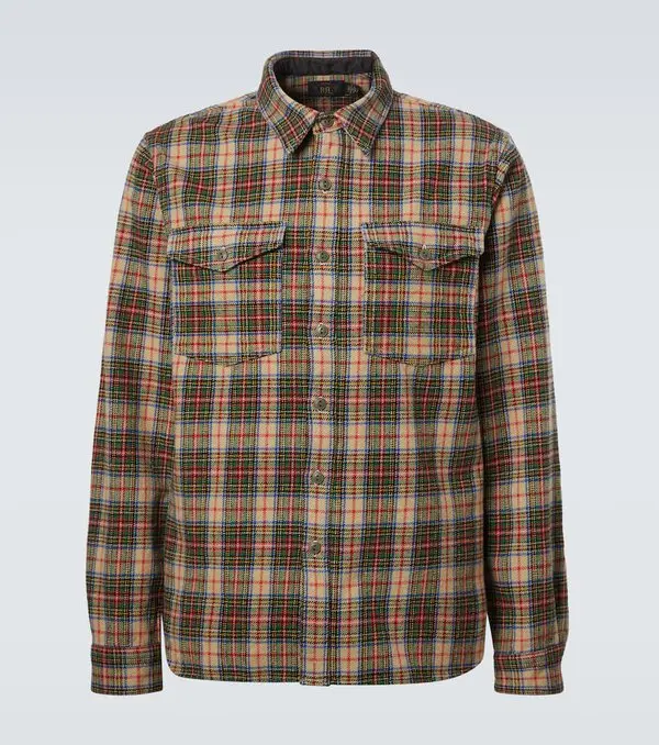 Ralph Lauren Plaid Wool And Cotton-blend Twill Shirt