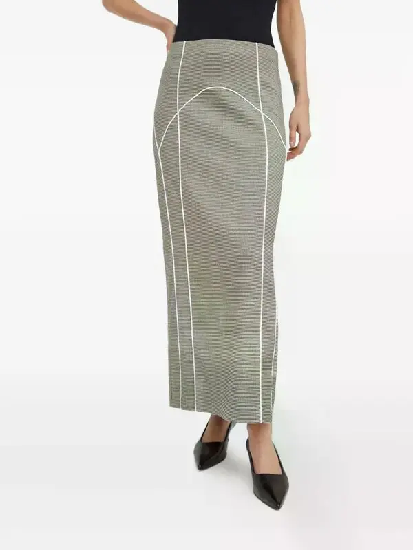 GESTUZ Houndstooth Panelled Skirt