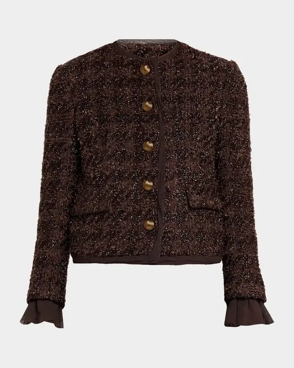 Veronica Beard Audrina Metallic Tweed Jacket