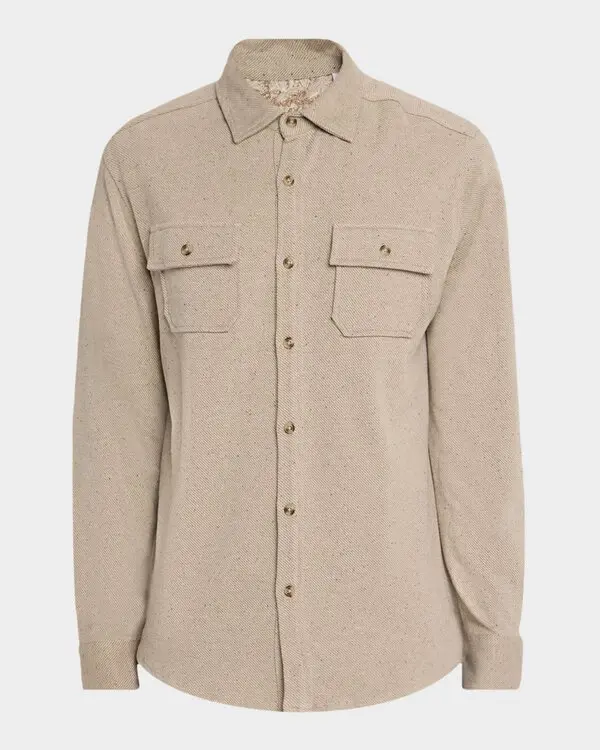 Robert Graham Vigano Speckled Two-pocket Button-down Shirt
