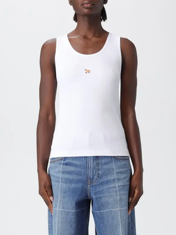 Maison Kitsuné Ribbed Tank Top - White