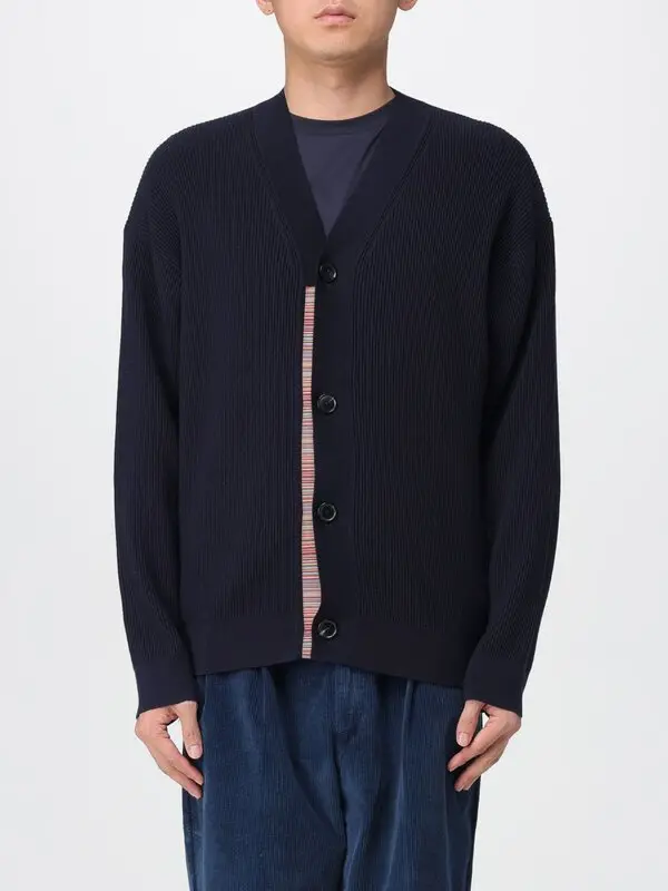 Paul Smith Ribbed Knit Cardigan - Blue