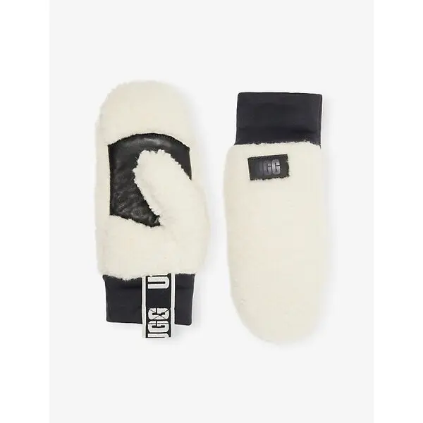 UGG Fleece And Leather Mittens