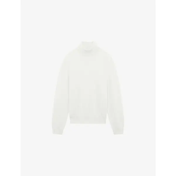 The Kooples Turtleneck Relaxed-fit Cashmere-blend Jumper - Ecru