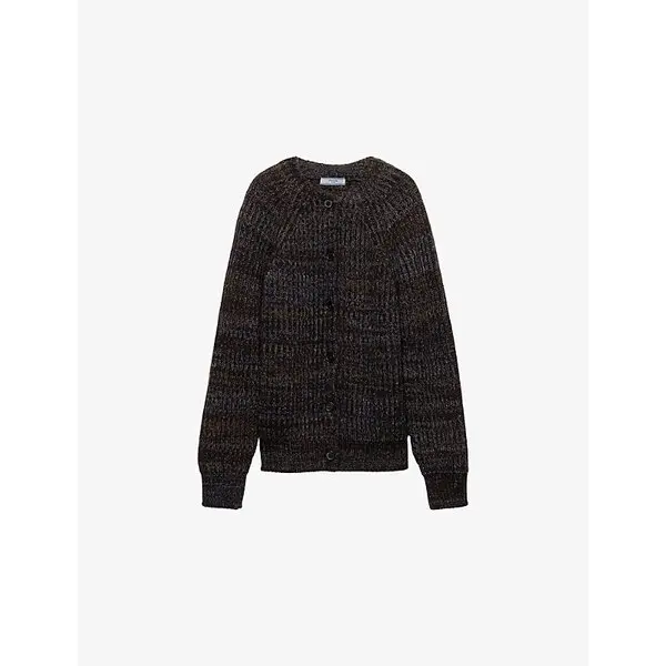 Prada Oversized Fit Ribbed-knit Wool And Cashmere-blend Cardigan