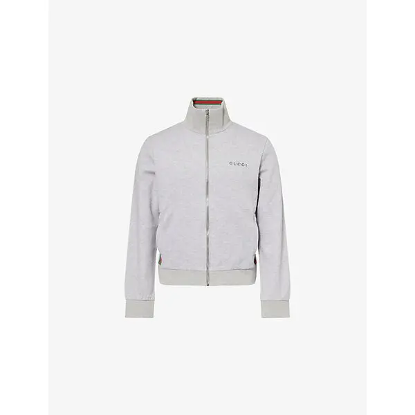 Gucci Striped-panel High-neck Cotton-blend Track Jacket