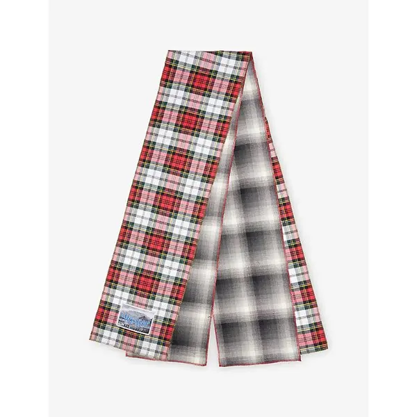 RASSVET Double Check-print Cotton-poplin Scarf