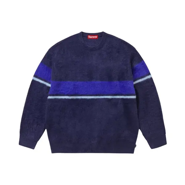 Supreme Brushed Stripe Sweater - Blue