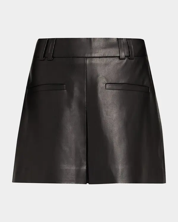 Veronica Beard Pavaline Vegan Leather Mini Skirt