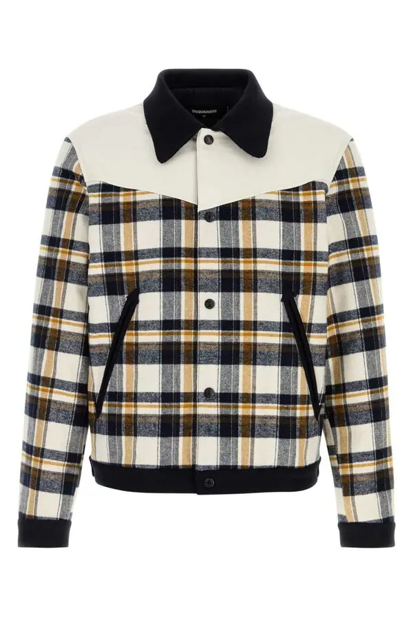 Dsquared2 Embroidered Flannel Western Bomber Jacket