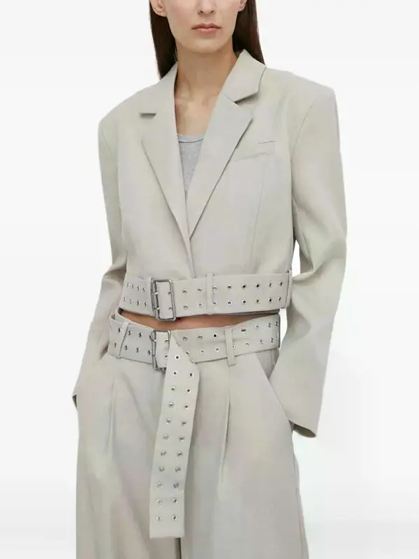 GESTUZ Belted Cropped Jacket