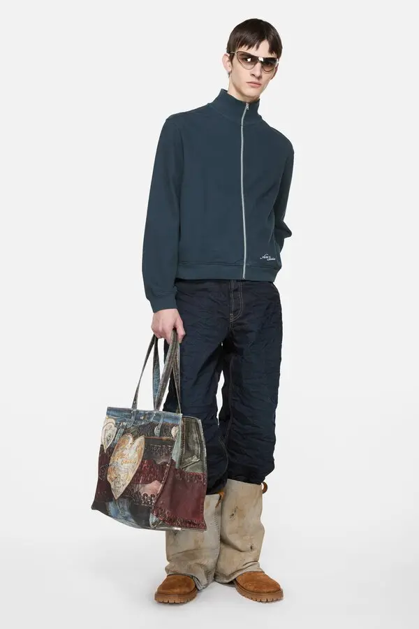 Acne Studios Zip-up Fleece Sweatshirt - Deep Blue