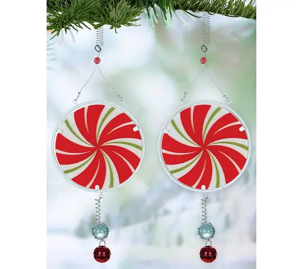 SUNSET VISTA DESIGNS Peppermint Glass Bouncys, Et Of 2