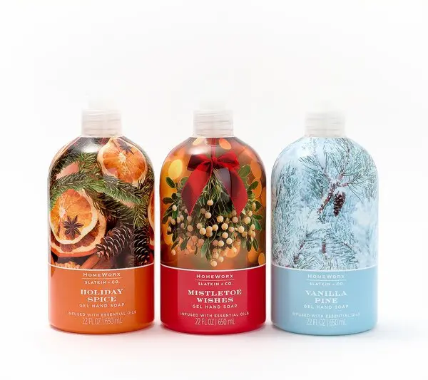 HOMEWORX BY SLATKIN + CO. S/3 22oz Gel Hand Soaps