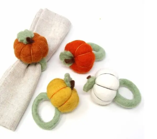 GLOBAL CRAFTS Pumpkin Spice Napkin Rings, Set O F Four
