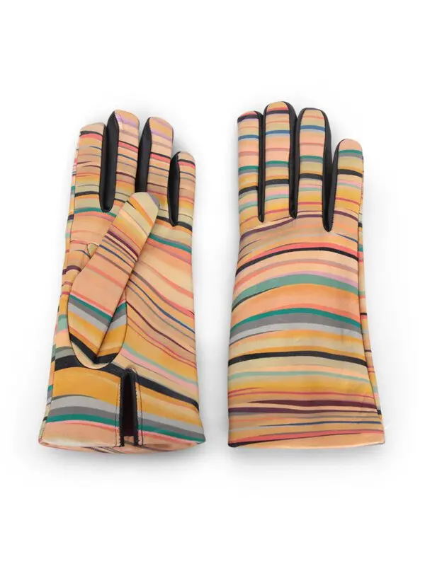 Paul Smith Striped Leather Gloves