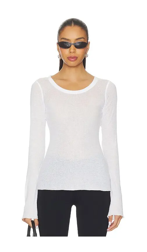 SKIMS Sheer Cotton Long Sleeve Top