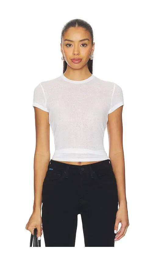 SKIMS Sheer Cotton Crewneck Standard T-shirt - Snow