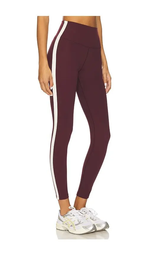 Splits59 Clare High Waist Rigor 7/8 Legging In Burgundy - Dark Cherry & Creme