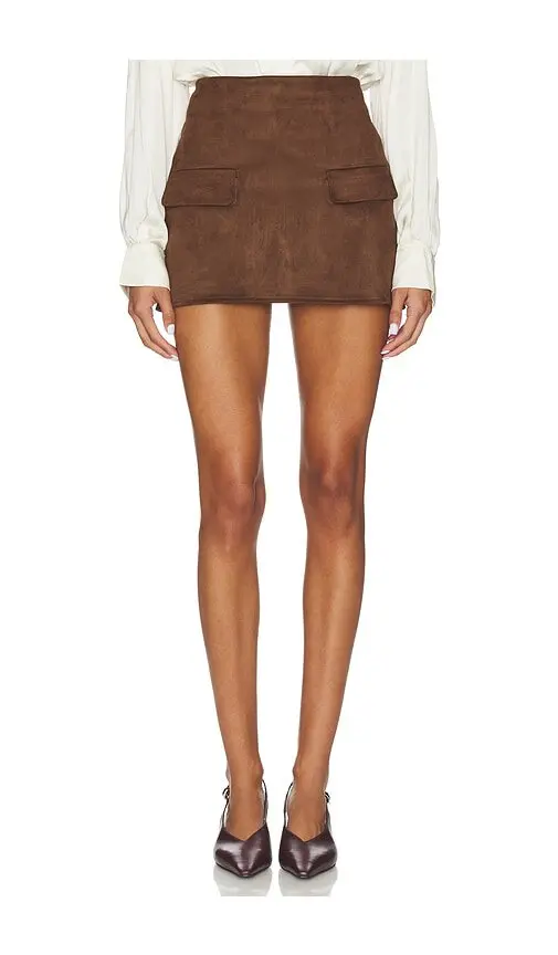 SNDYS Amelia Faux Suede Mini Skirt
