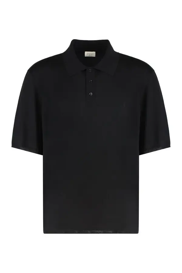 Saint Laurent Polo Cassandre In Wool Sweater