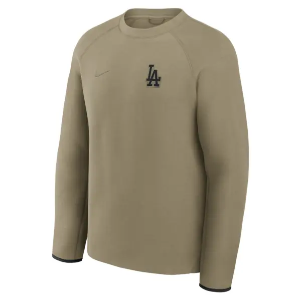 Nike Los Angeles Dodgers Tech Fleece Mlb Pullover Crew - Brown