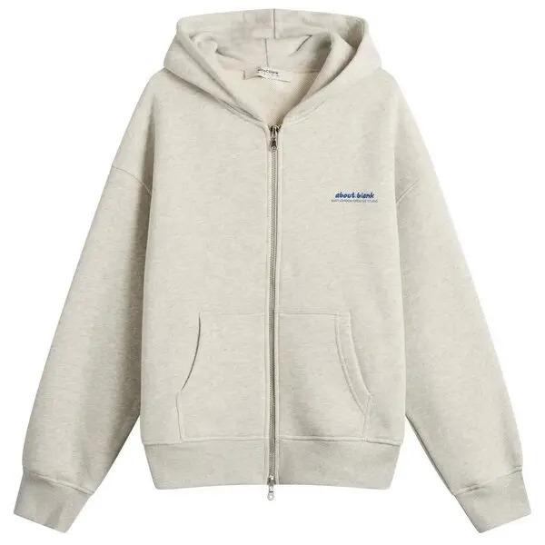 ABOUT:BLANK Presented Zev Zip Hoodie - Grey Marl/estate Blue
