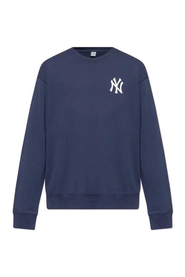 SPORTY & RICH Yankees Serif Crewneck Sweatshirt - Navy Blue