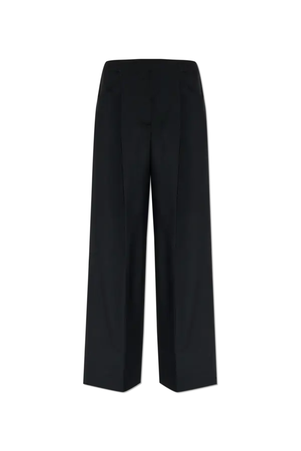 Fendi Wool Trousers With Pleats - Black