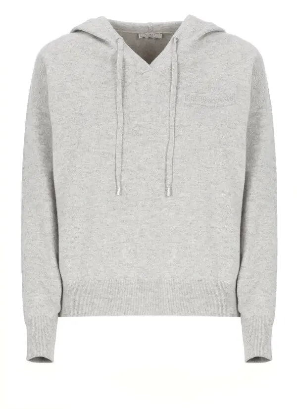 Peserico Hooded Wool-blend Sweater
