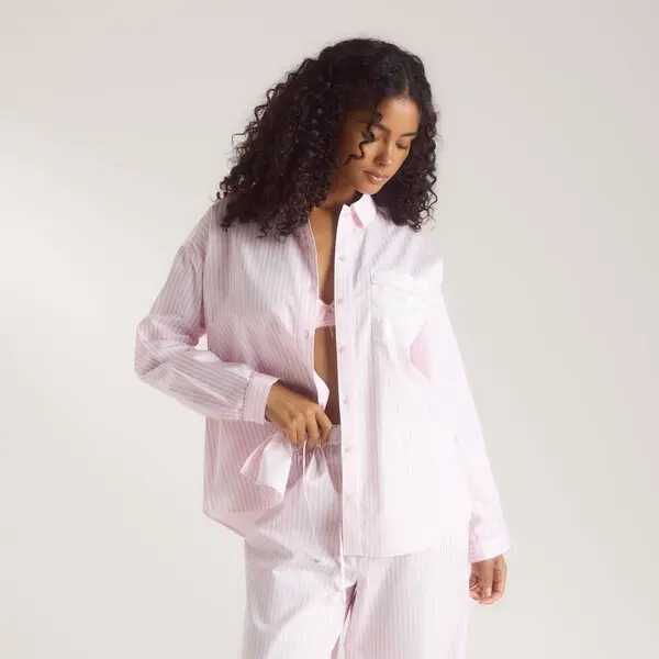 Lounge Bloom &amp; Stripe Pyjama Shirt