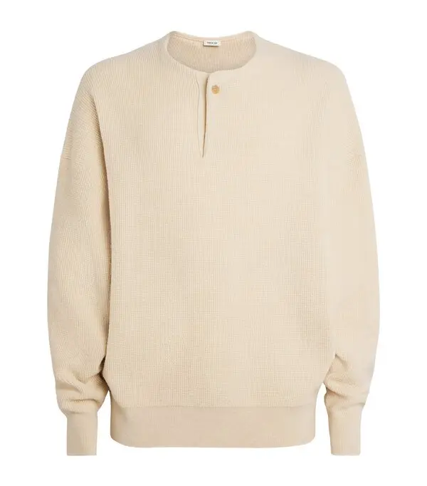 Fear Of God Virgin Wool Henley Sweater - Beige