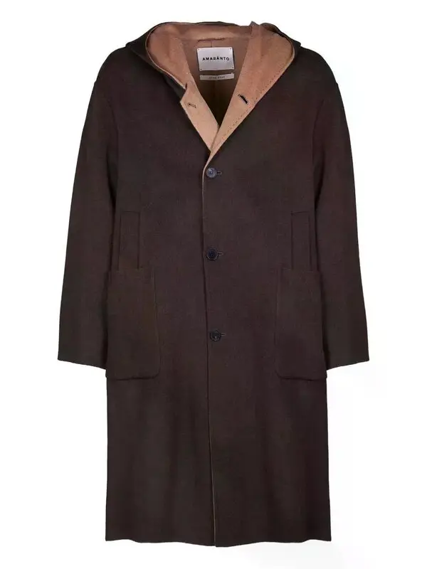AMARÁNTO Hooded Single-breasted Coat