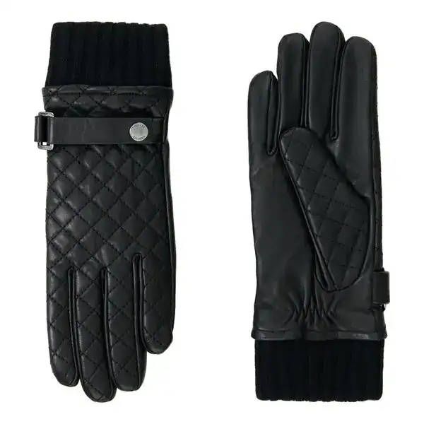 Mackage Diamond Quilted Leather Driving Gloves - Black | Editorialist