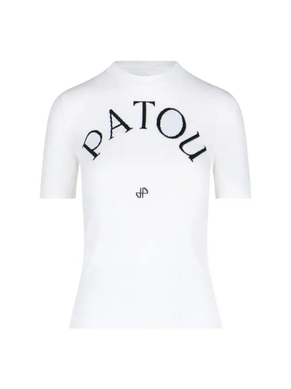 Patou Short Sleeve Sweater - White