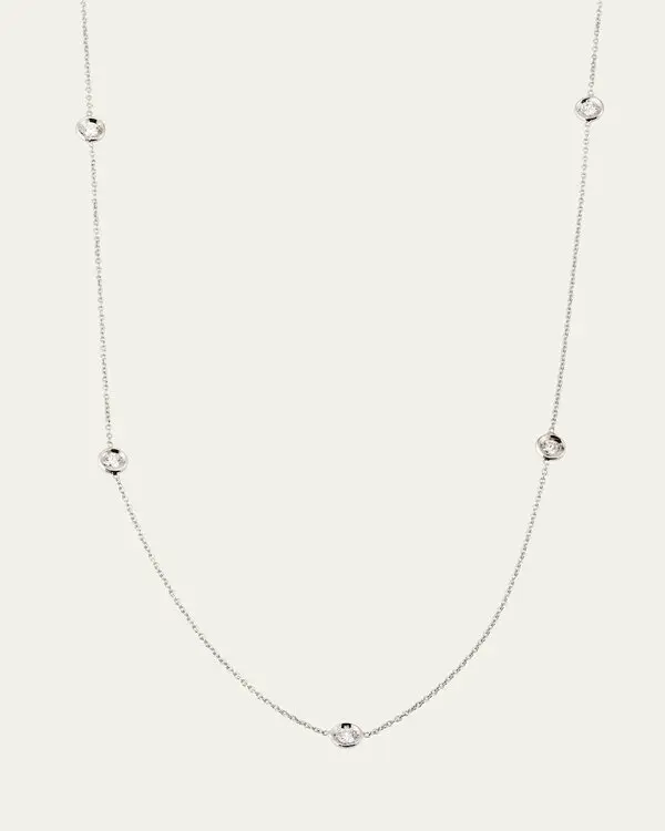 Roberto Coin 18k Gold Diamond Station Necklace - White Gold