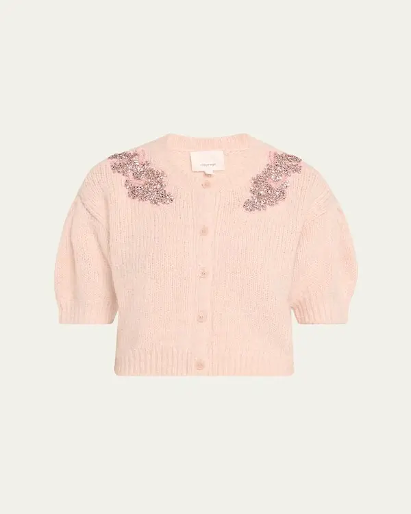 Cinq À Sept Millicent Embellished Cardigan - Blush Petal