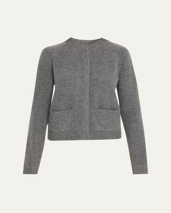 Vince Shrunken Crewneck Cardigan - Marble
