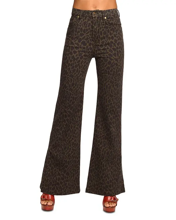 Ramy Brook Tyra High-rise Flared Animal-print Jeans