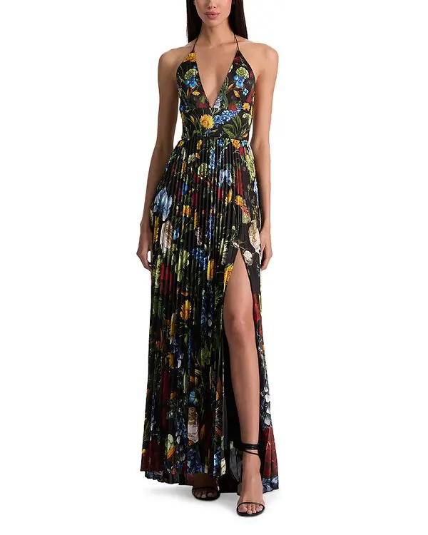 Alice + Olivia Hannah Pleated Maxi Dress