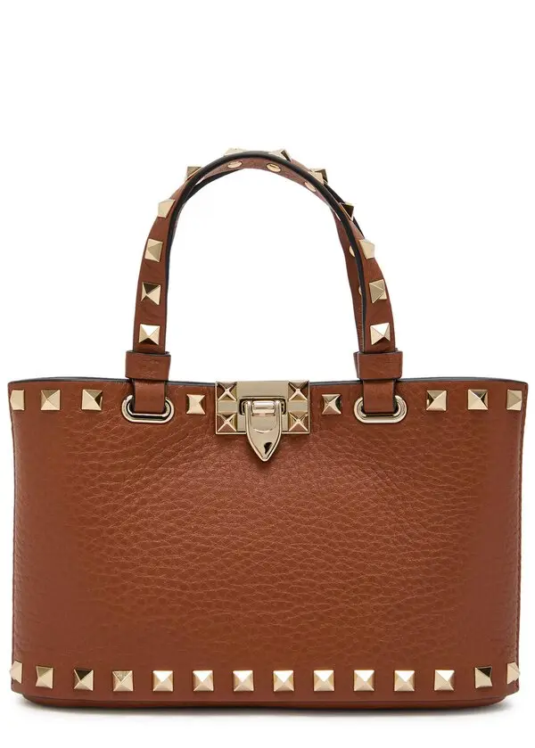 Valentino Garavani Rockstud Mini Grained Leather Top Handle Bag